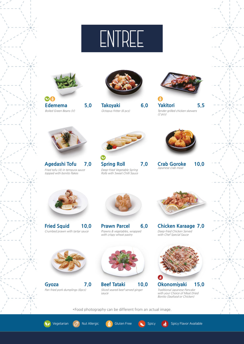 Japanese Menu design template A - Entree 1pg – usefuldesign