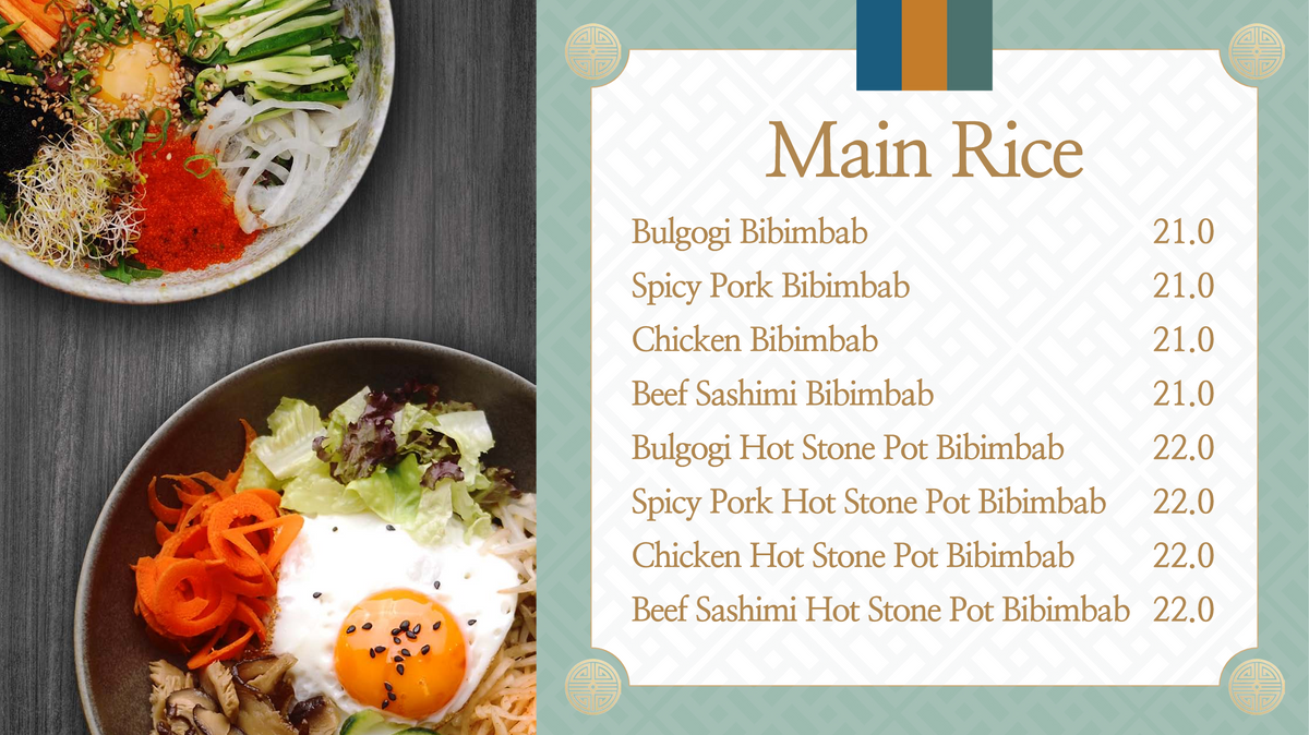 Korean Food TV Screen Menu – usefuldesign