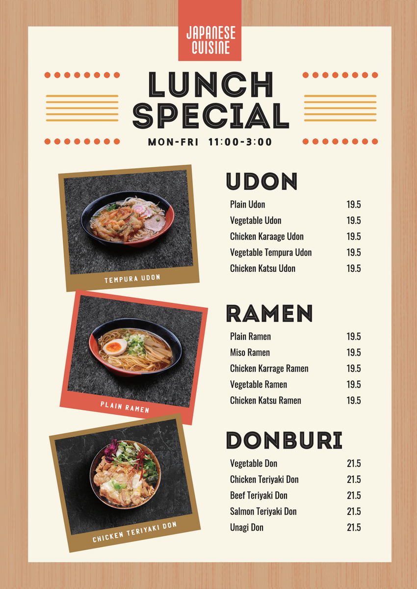 Lunch Special Menu Template – usefuldesign