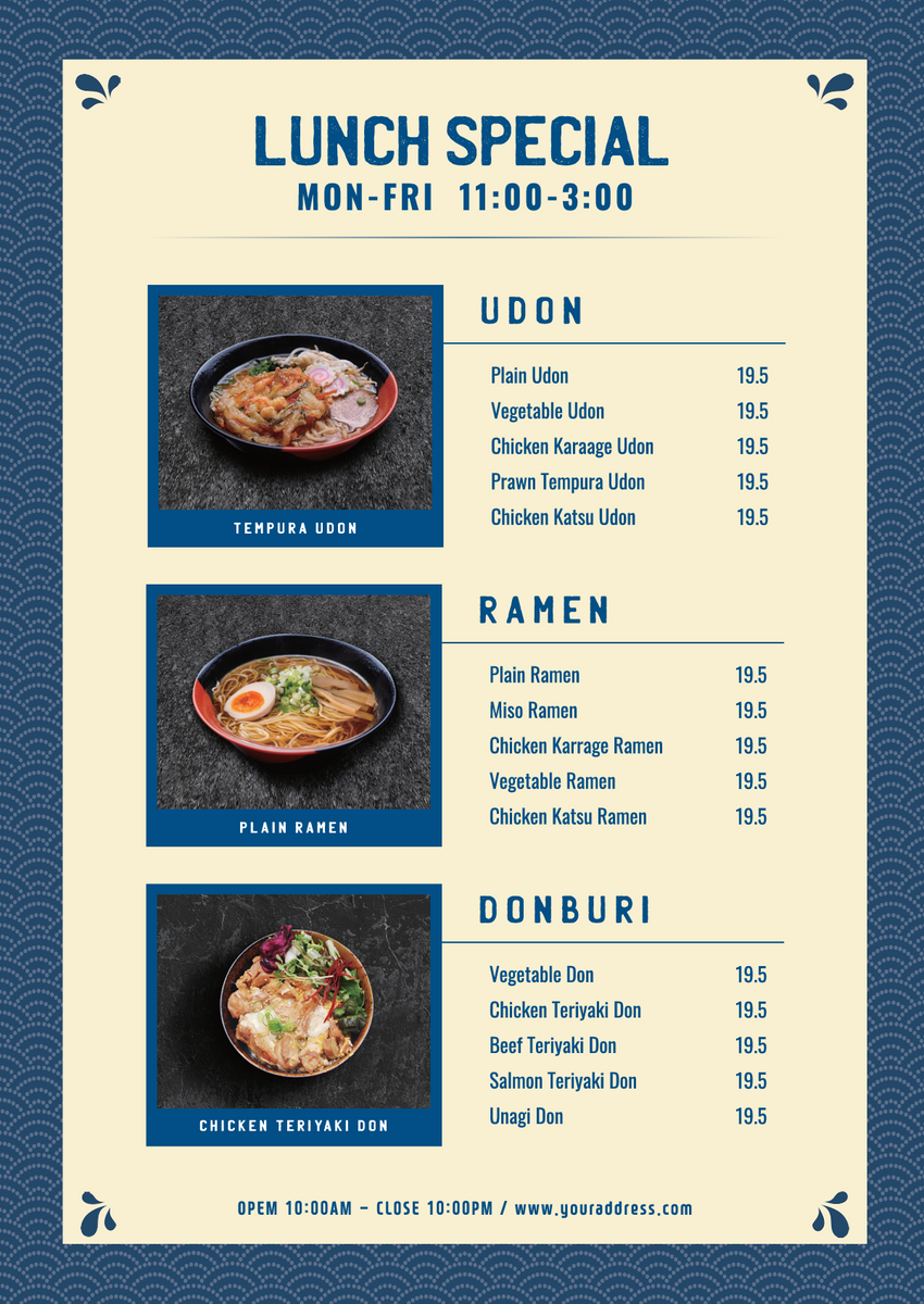 Lunch Special Menu Template – usefuldesign