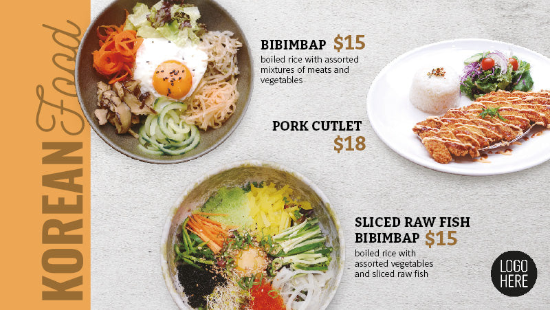 Korean Food TV Screen Menu – usefuldesign