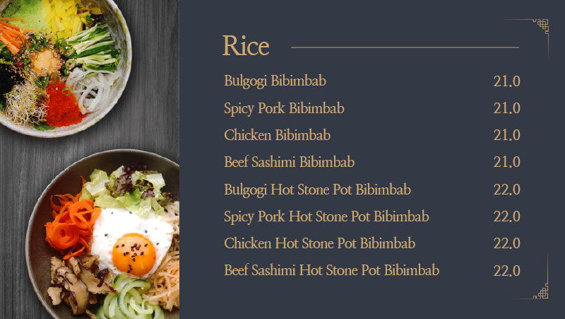 Korean Food TV Screen Menu – usefuldesign