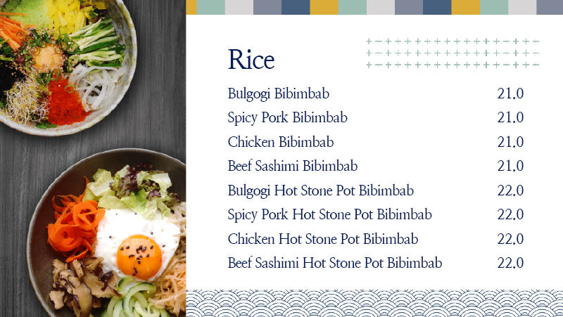 Korean Food TV Screen Menu – usefuldesign